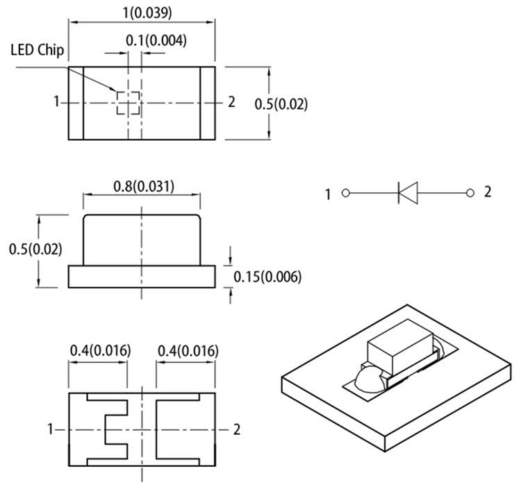 APHHS1005 0402 SMD LEDs - Kingbright | Mouser