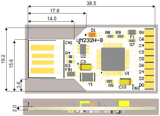 UM232H-B USB to Serial/Parallel Break-Out Module - FTDI Chip | Mouser
