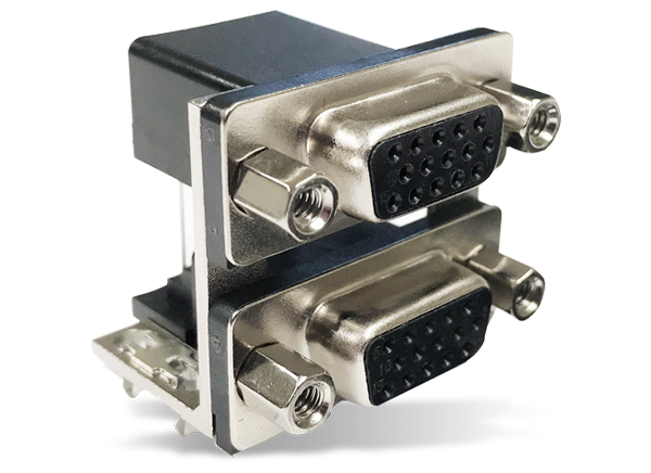 Dual-Port Stacked D-Sub Connectors - NorComp | Mouser