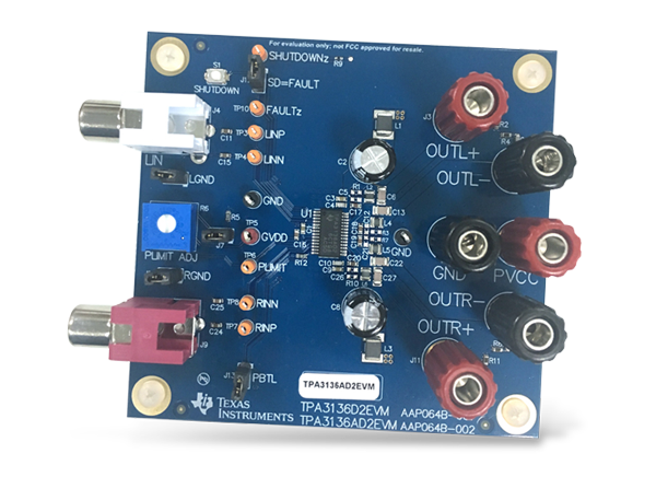 TPA3136AD2EVM Audio Amplifier Evaluation Module - TI | Mouser